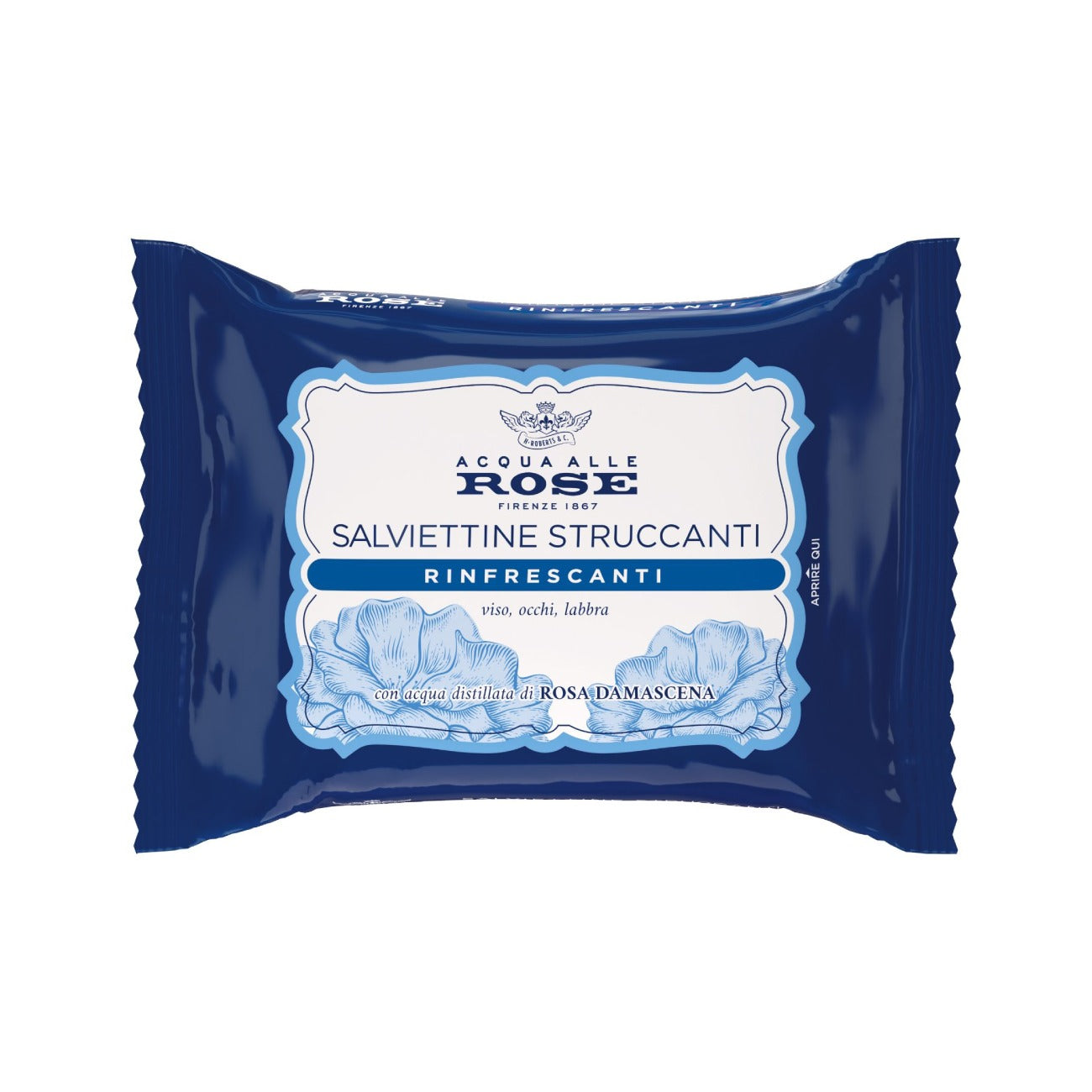 ACQUA ALLE ROSE atsvaidzinošas salvetes sejas kopšanai – MOOP MARKET